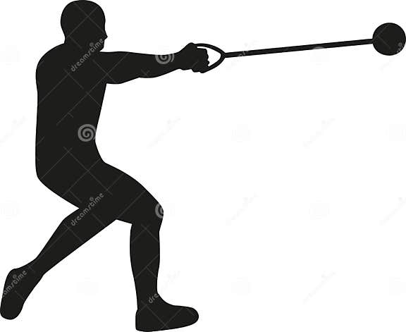 Hammer throw silhouette stock vector. Illustration of motion - 92975948