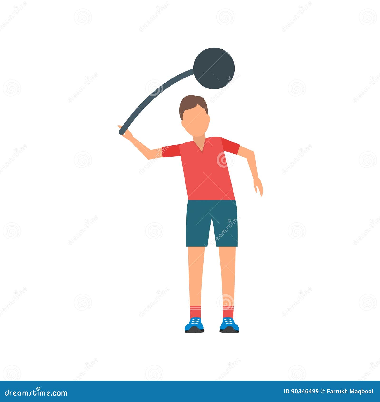 Hammer Throw stock vector. Illustration of olympics, stadium - 90346499