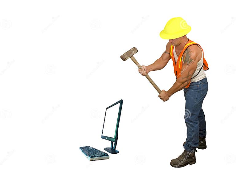 Hammer Time stock photo. Image of site, boots, work, monitor - 1554624