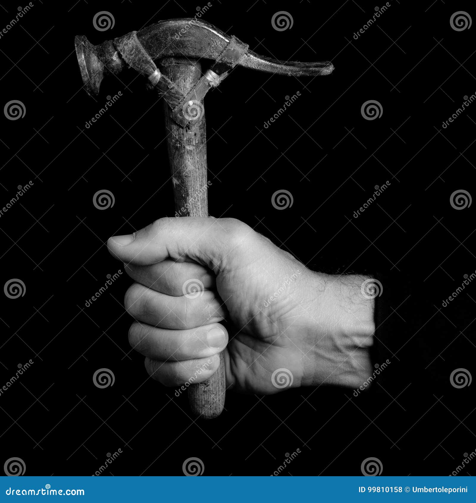 Hammer - Tools in a Man`s Hand Stock Photo - Image of operative, hammer ...