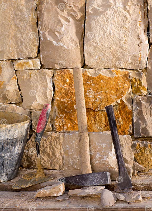 Hammer Tools of Stonecutter Masonry Work Stock Photo - Image of decor ...