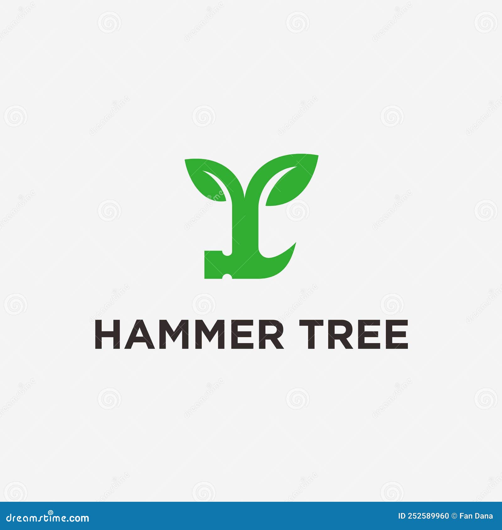 Hammer Tree Logo Design Vector Illustration Stock Vector - Illustration ...