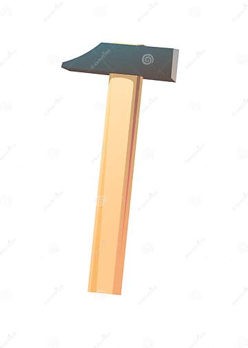 Hammer. Typical Universal Tool for All Types of Work. Cartoon Style ...