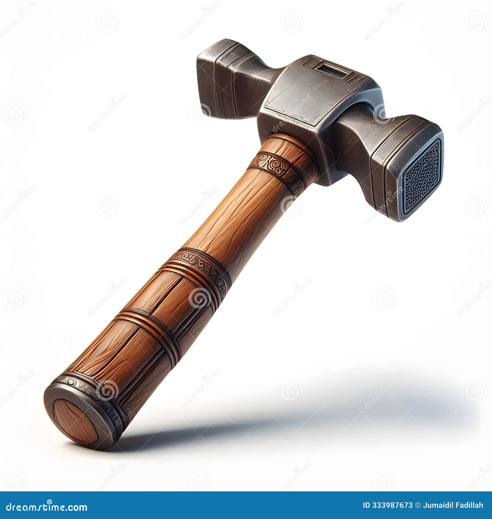 A Hammer with a Unique Head Design, Isolated on a Bright White ...