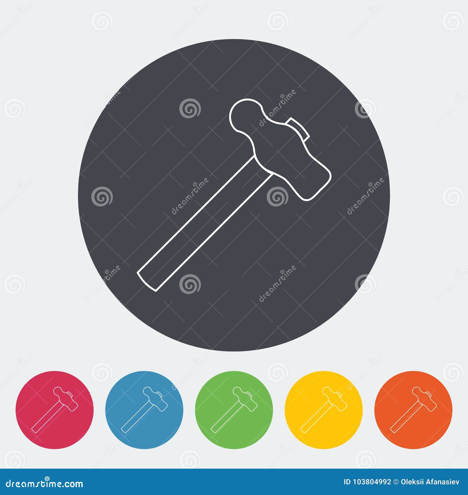 Hammer Vector Flat Icon stock vector. Illustration of industry - 103804992