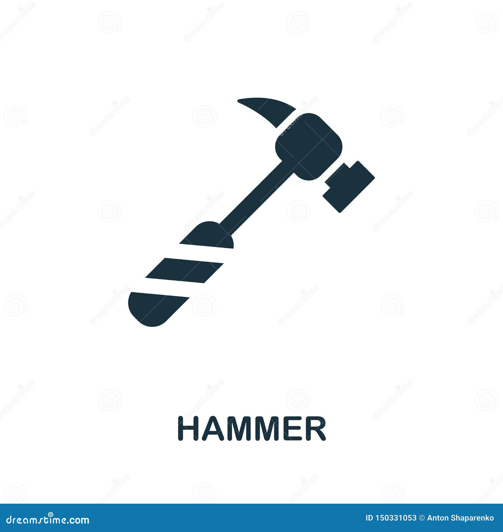 Hammer Icon Symbol. Creative Sign from Construction Tools Icons ...