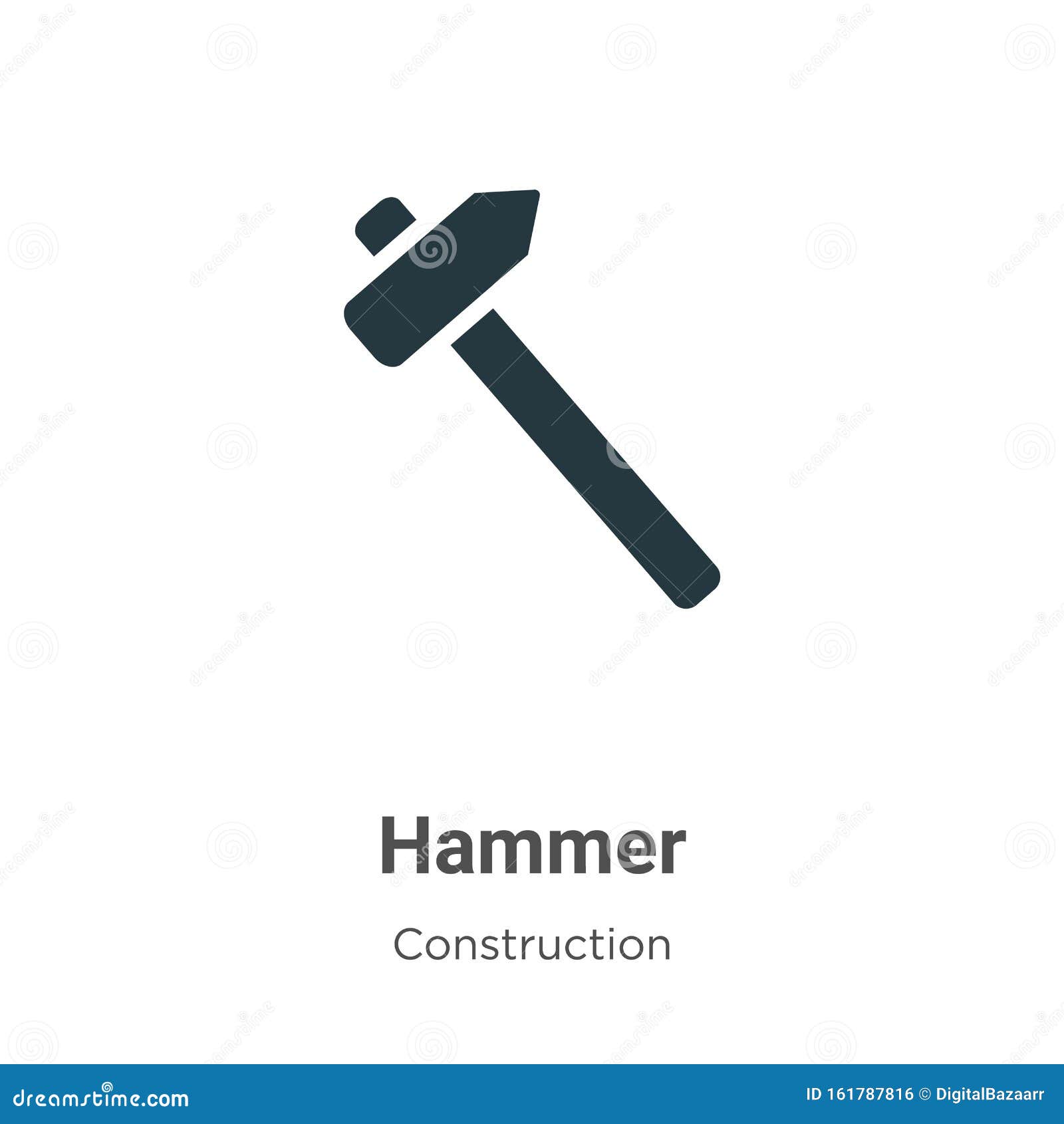 Hammer Vector Icon on White Background. Flat Vector Hammer Icon Symbol ...