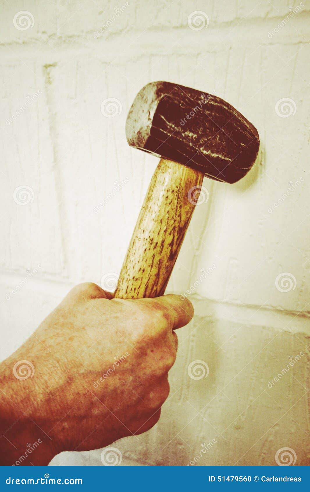 Hammer and wall stock photo. Image of male, boundary - 51479560