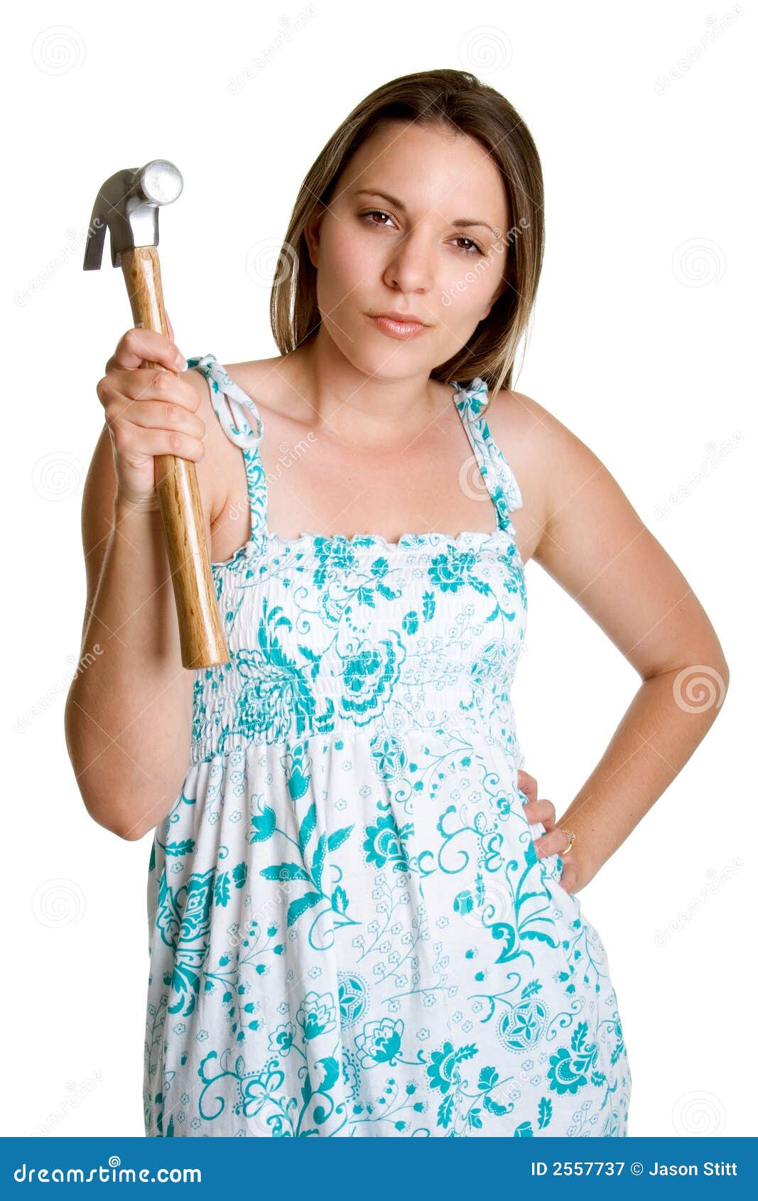 Hammer Woman stock image. Image of hand, woman, tools - 2557737