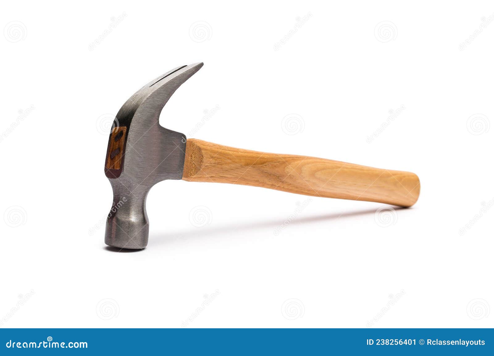 Hammer Wooden Handle Isolated on White Stock Image - Image of white ...