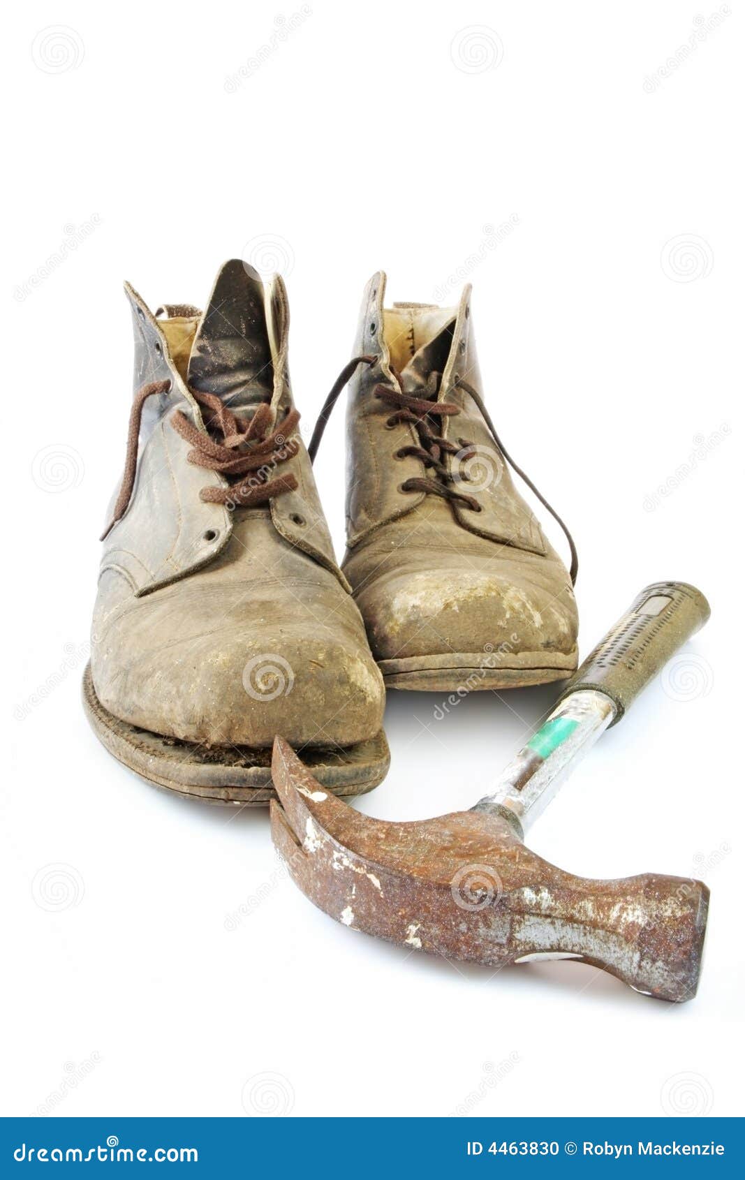 Hammer and Workboots stock photo. Image of fashioned, safety - 4463830