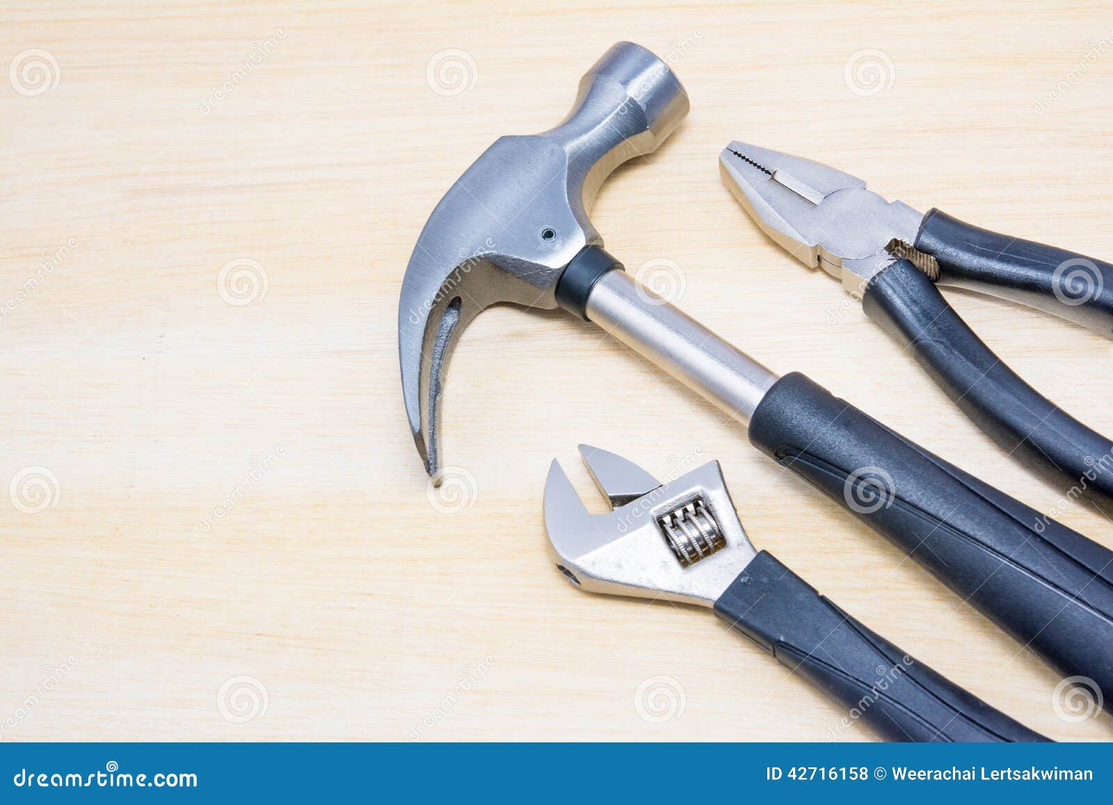 Hammer, Wrench and Pliers stock photo. Image of equipment - 42716158