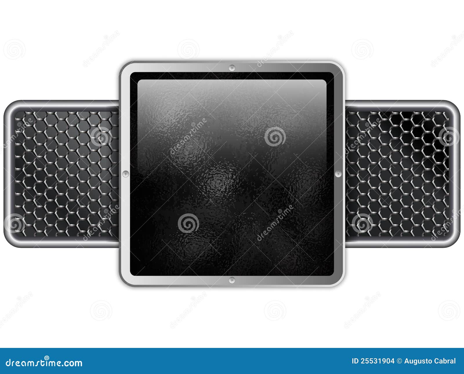 Silver Square And Oval Frames With Marquee Bulb. Vintage Gray Shiny ...