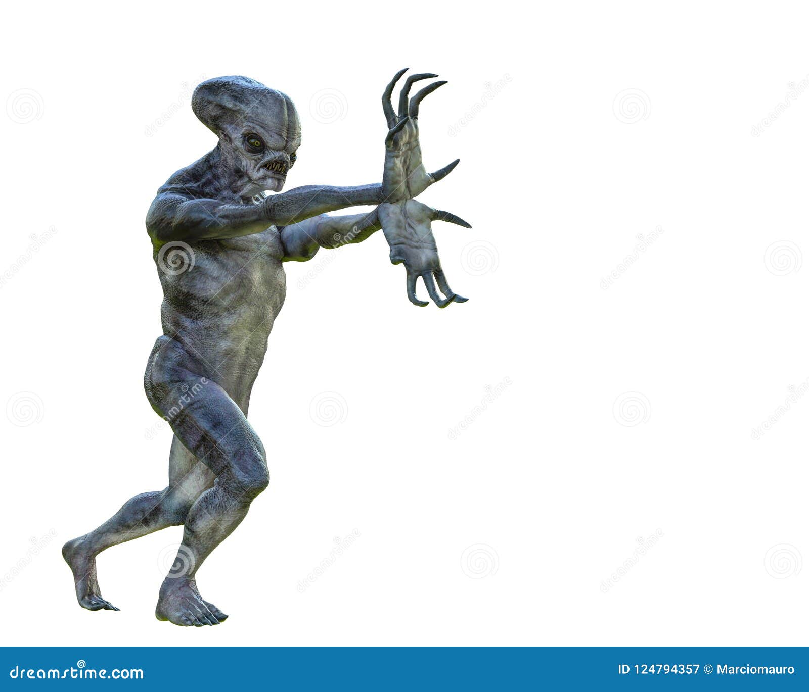 Hammerhead Alien Exploring Arround Stock Illustration - Illustration of ...