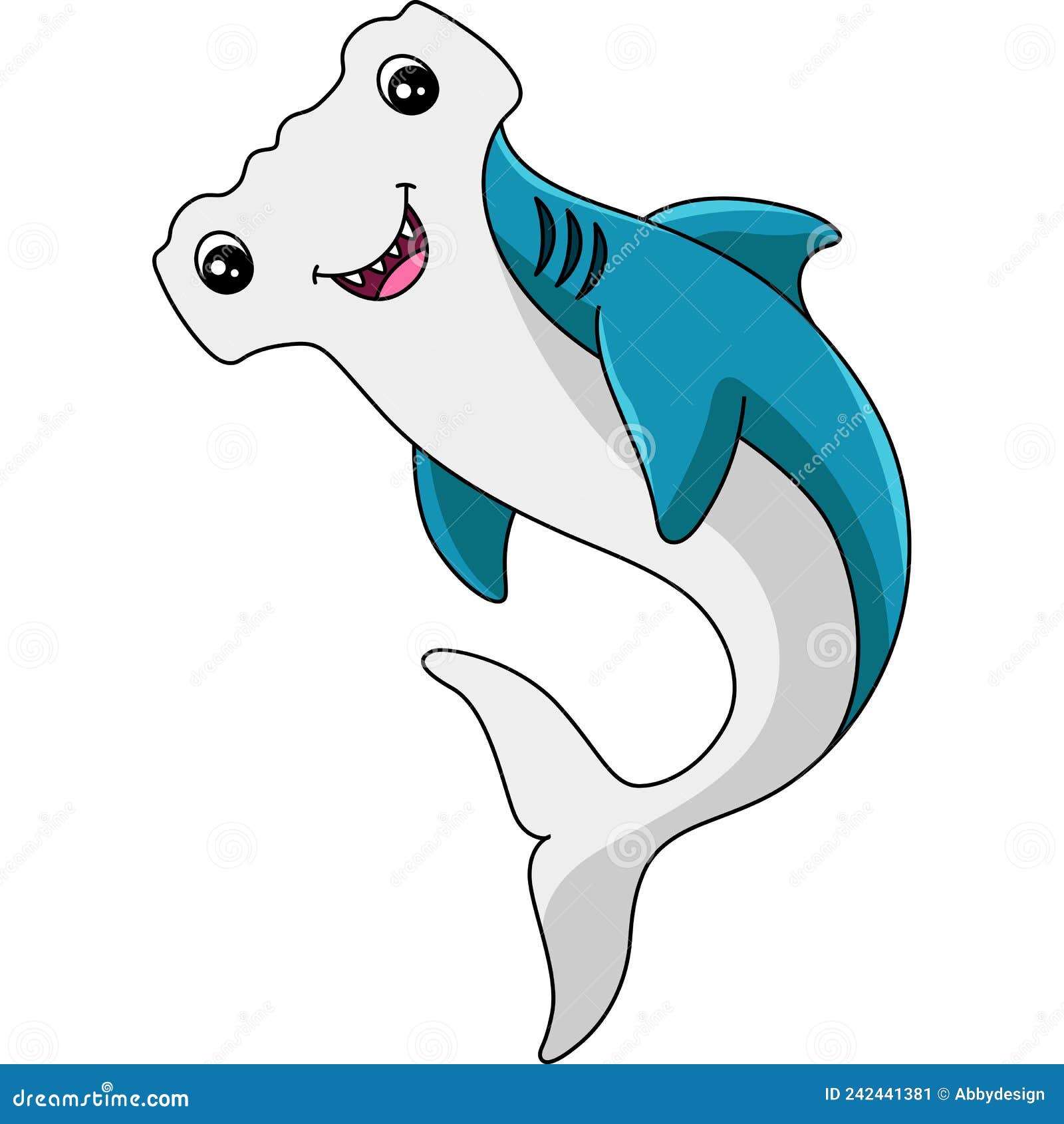Hammerhead Cartoon Colored Clipart Illustration Stock Vector ...