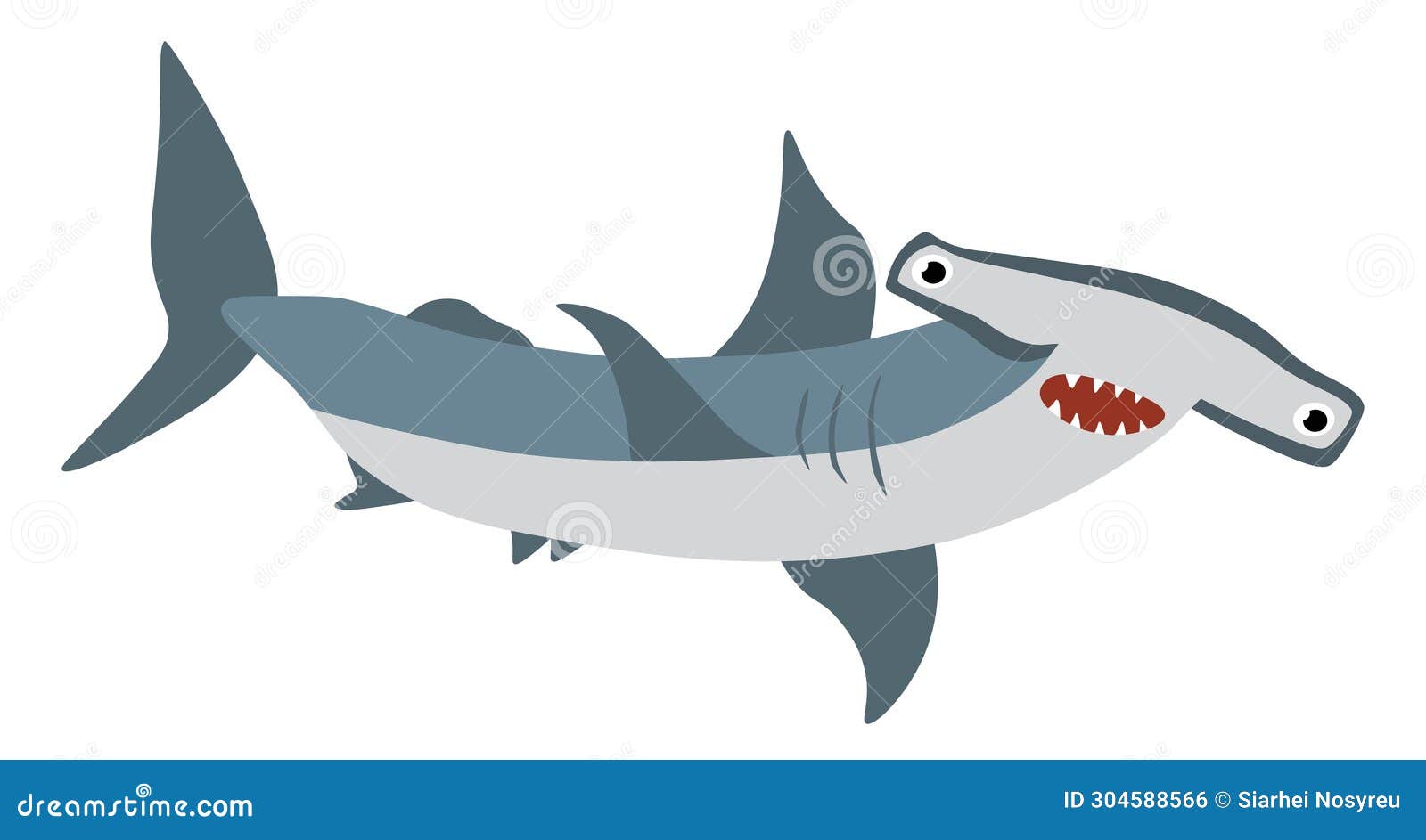 Hammerhead Shark Cartoon Vector Illustration Stock Vector ...