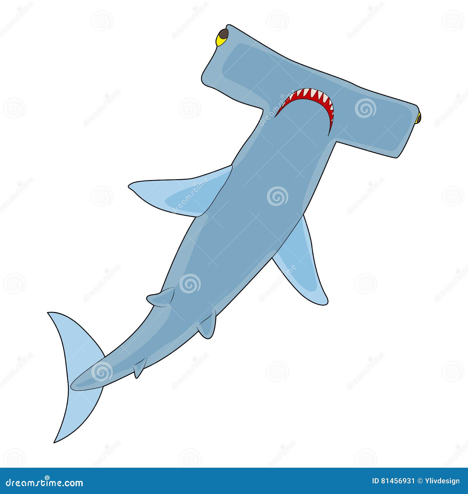 Hammerhead Shark Icon, Cartoon Style Stock Vector - Illustration of ...
