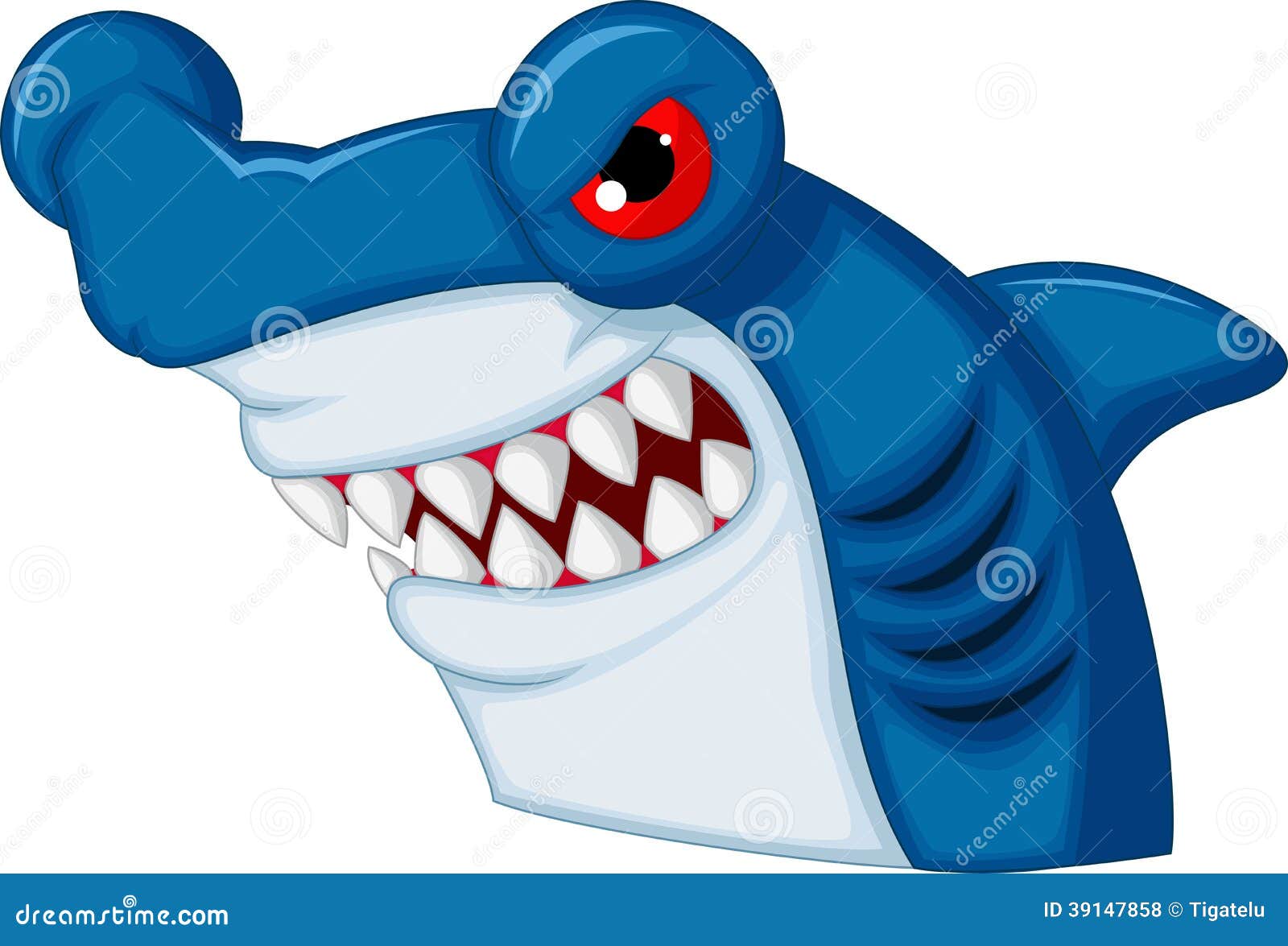 Hammerhead Shark Mascot Character Stock Vector - Illustration of head ...