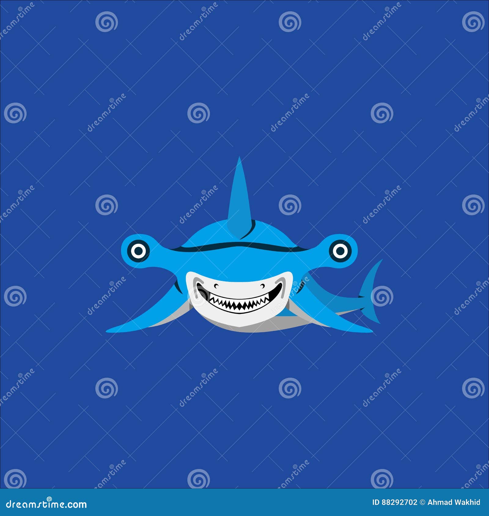 Hammerhead Shark Mascot Vector Illustration Stock Vector - Illustration ...