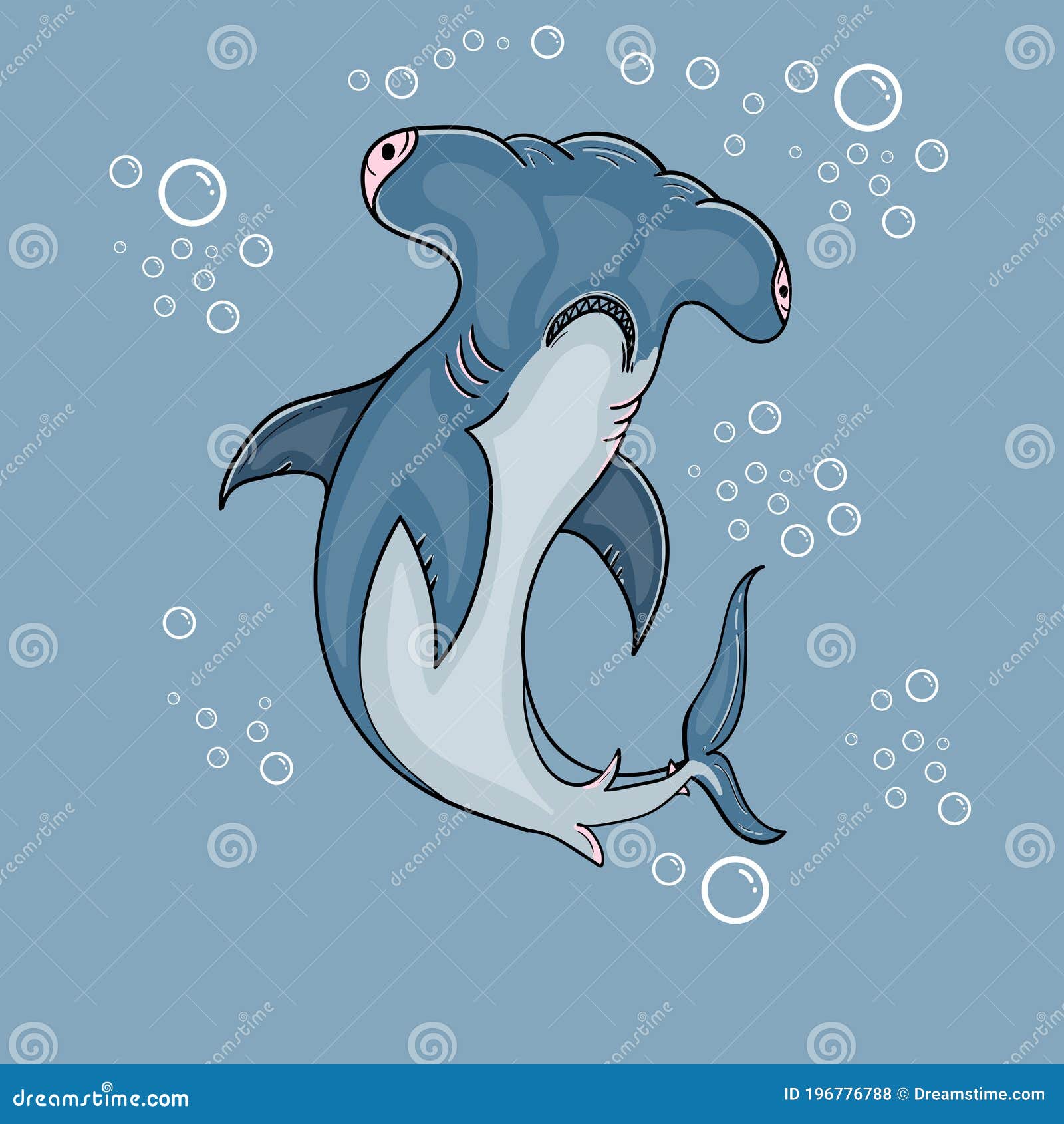 Hammerhead Shark Vector Illustration Stock Vector - Illustration of ...