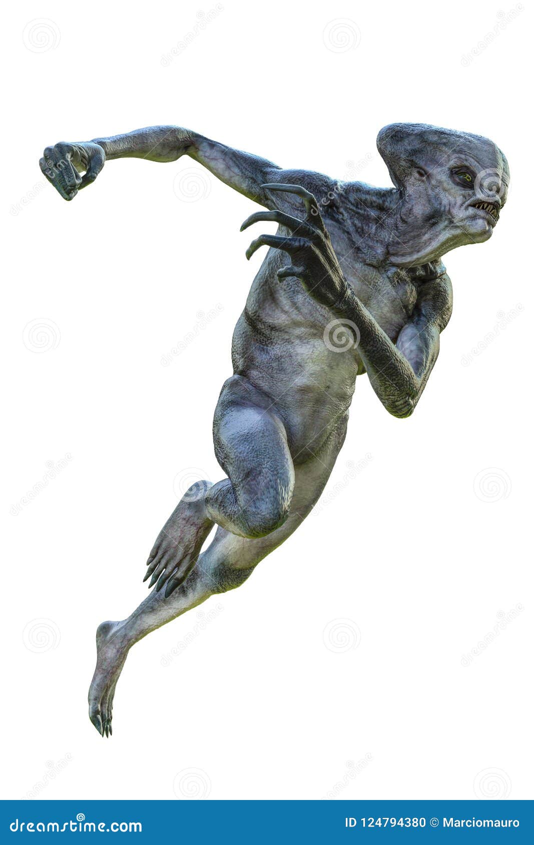 Hammerhead Alien Exploring Arround Stock Illustration - Illustration of ...