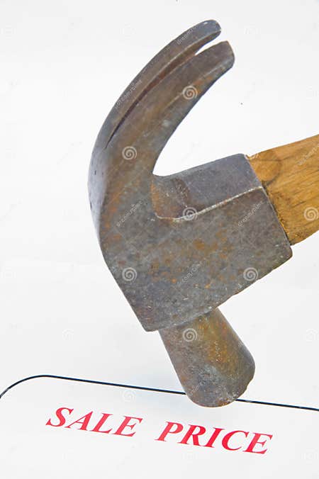 Hammering down on prices. stock photo. Image of bankrupt - 11747460