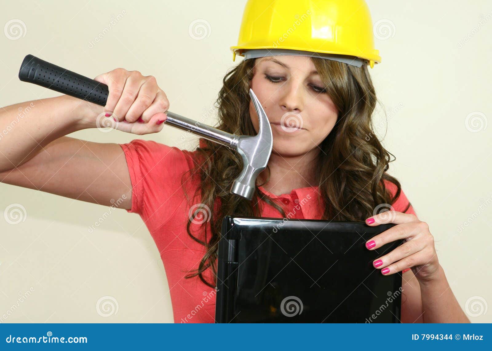 Hammering it Home stock photo. Image of hardhat, solution - 7994344