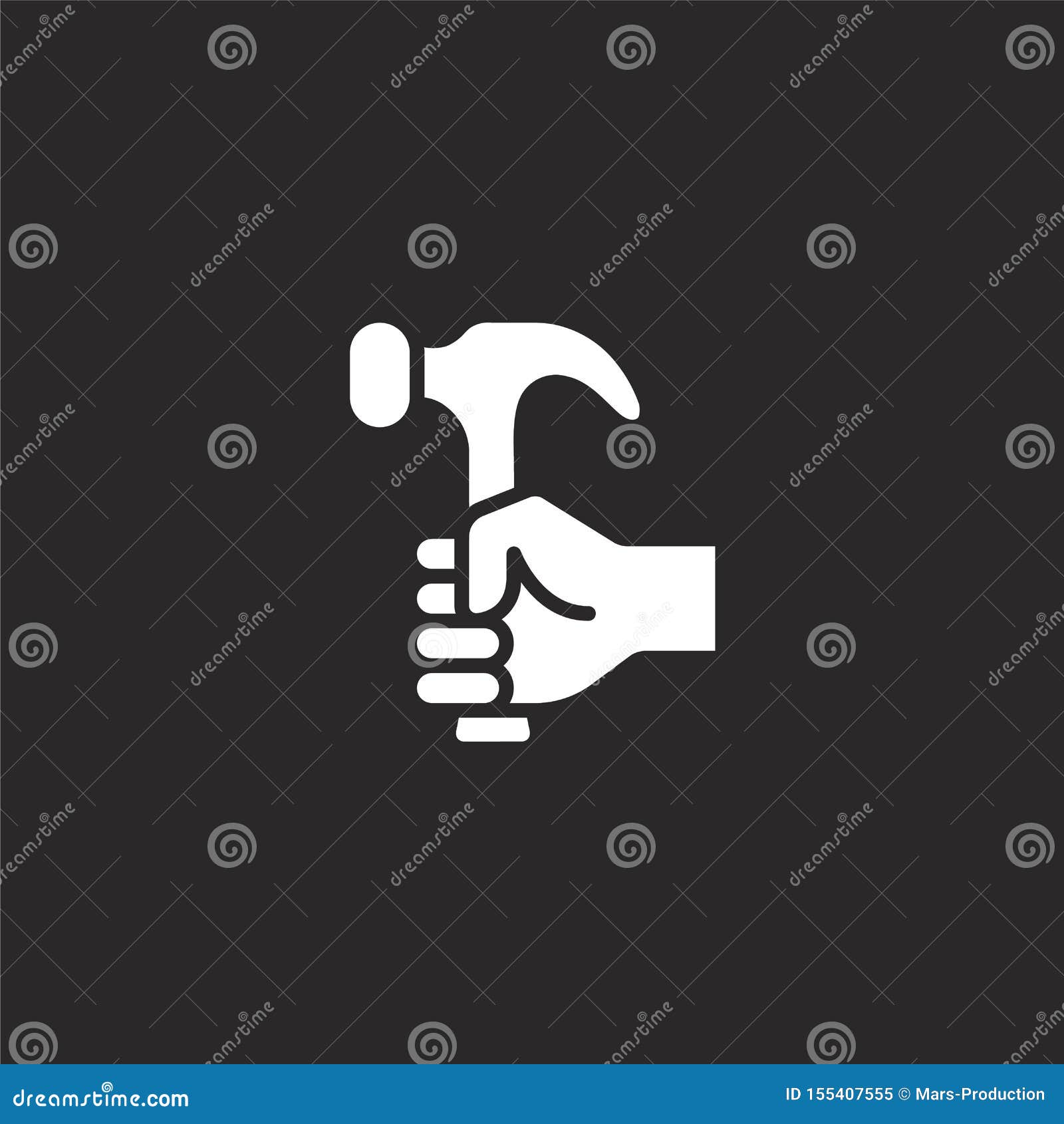 Hammering Icon. Filled Hammering Icon for Website Design and Mobile ...