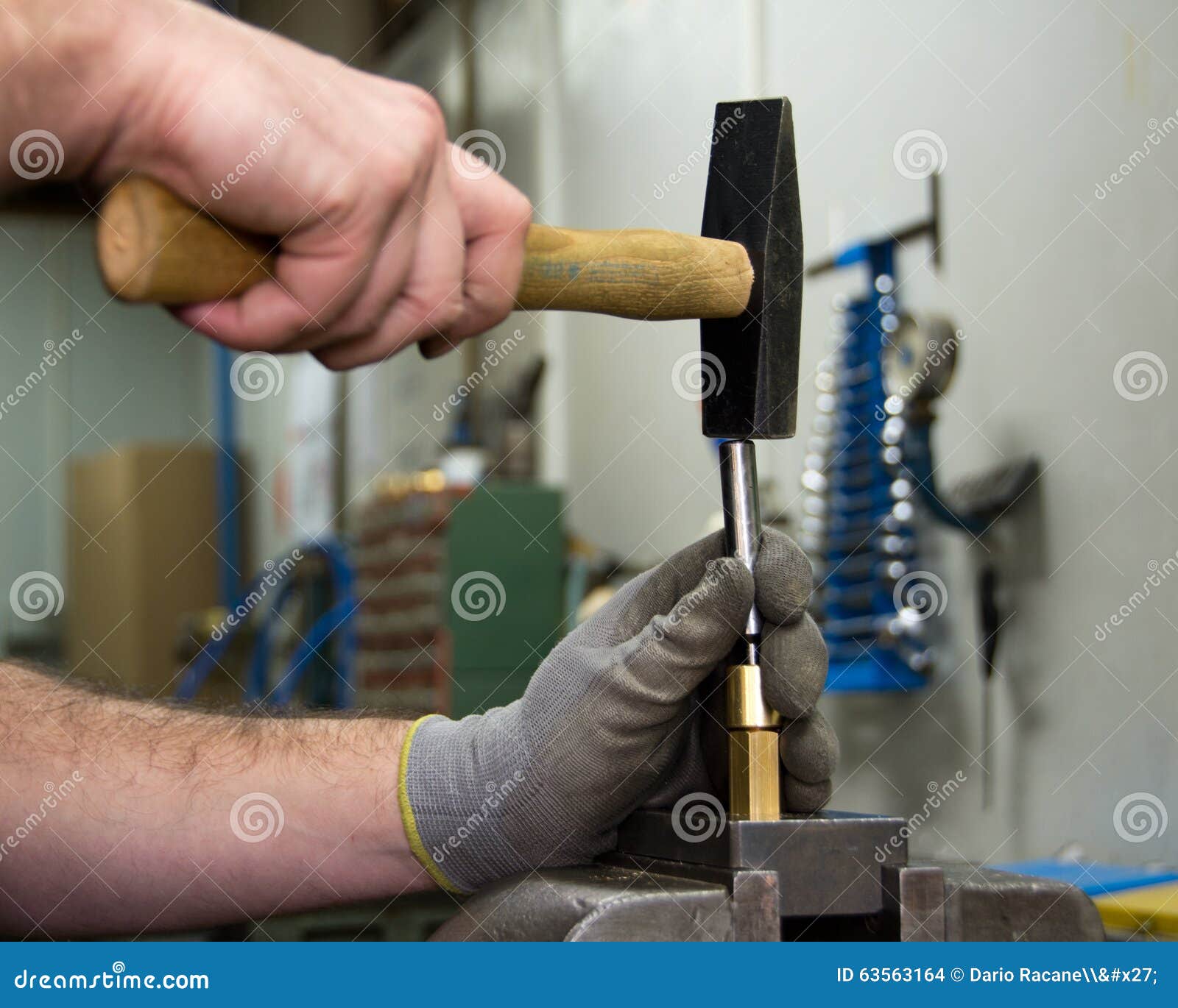 Hammering in the Mechanic Workshop Stock Photo - Image of equipment ...
