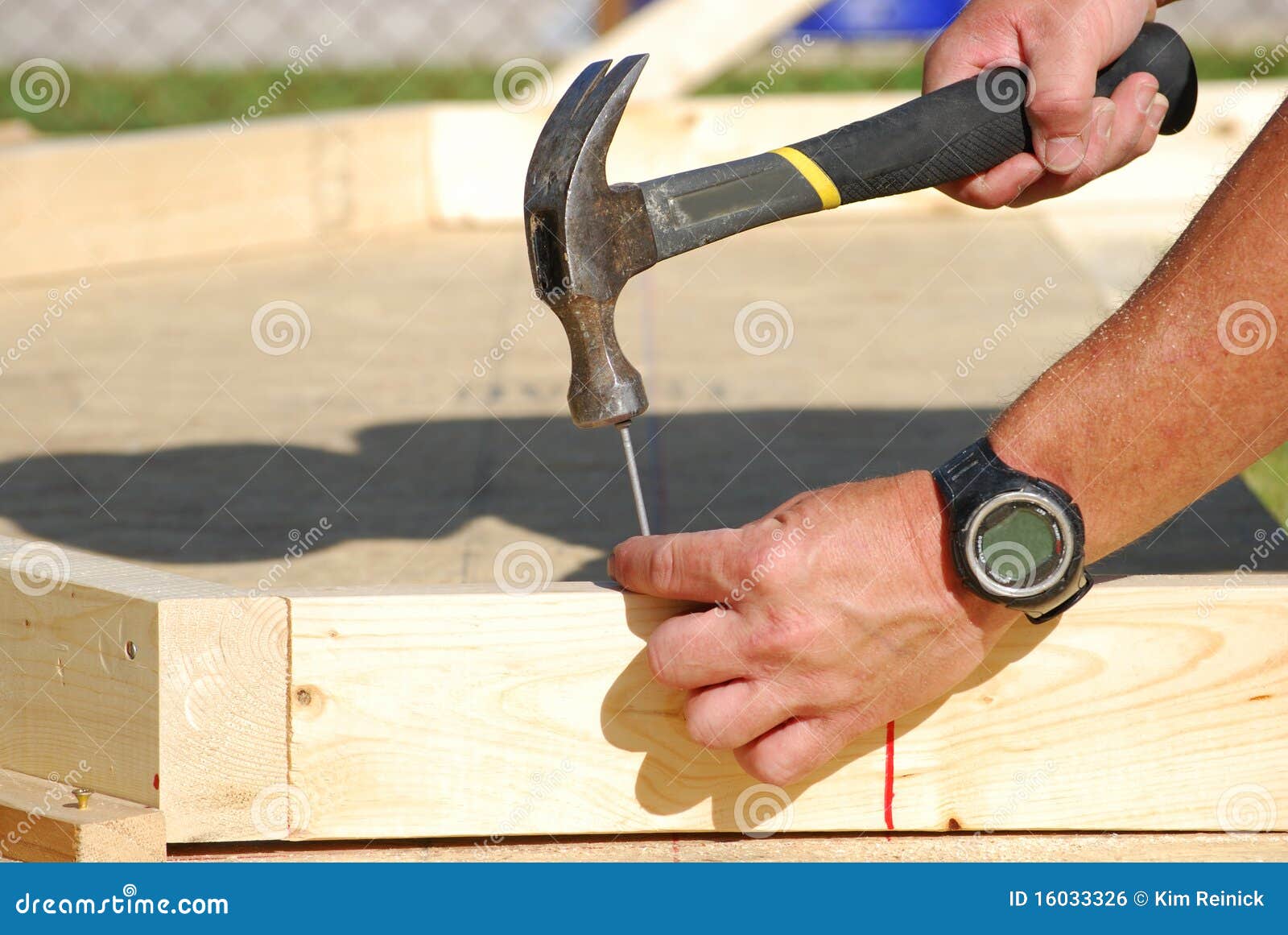 Hammering Nail stock photo. Image of site, worker, hands - 16033326