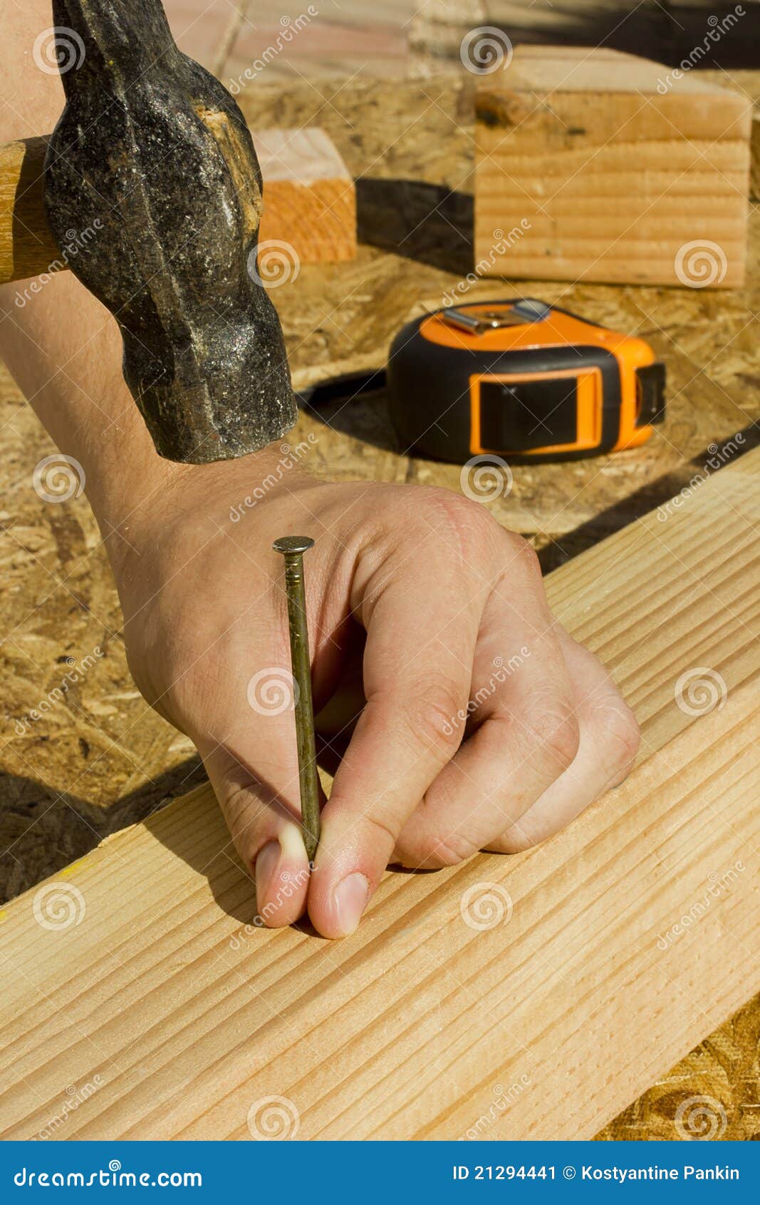 Hammering a Nail stock image. Image of vertical, repairing - 21294441