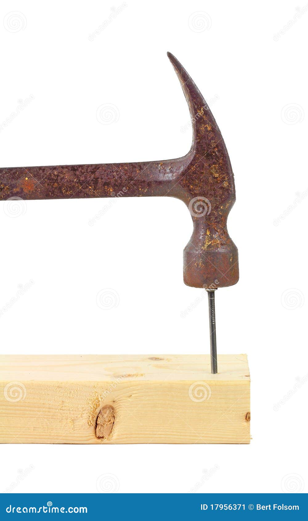 Hammering Nail into Wood Stud Stock Image - Image of inadequate, labor ...