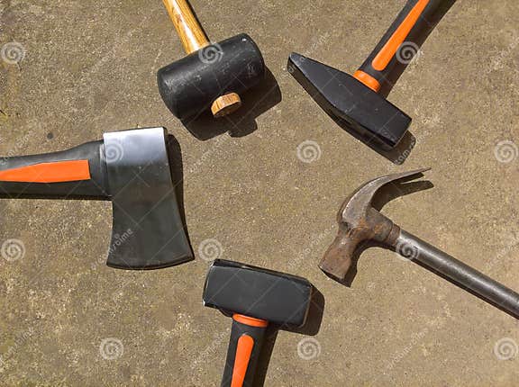 Hammers & Axe Heads stock photo. Image of mend, miscellaneous - 91927474