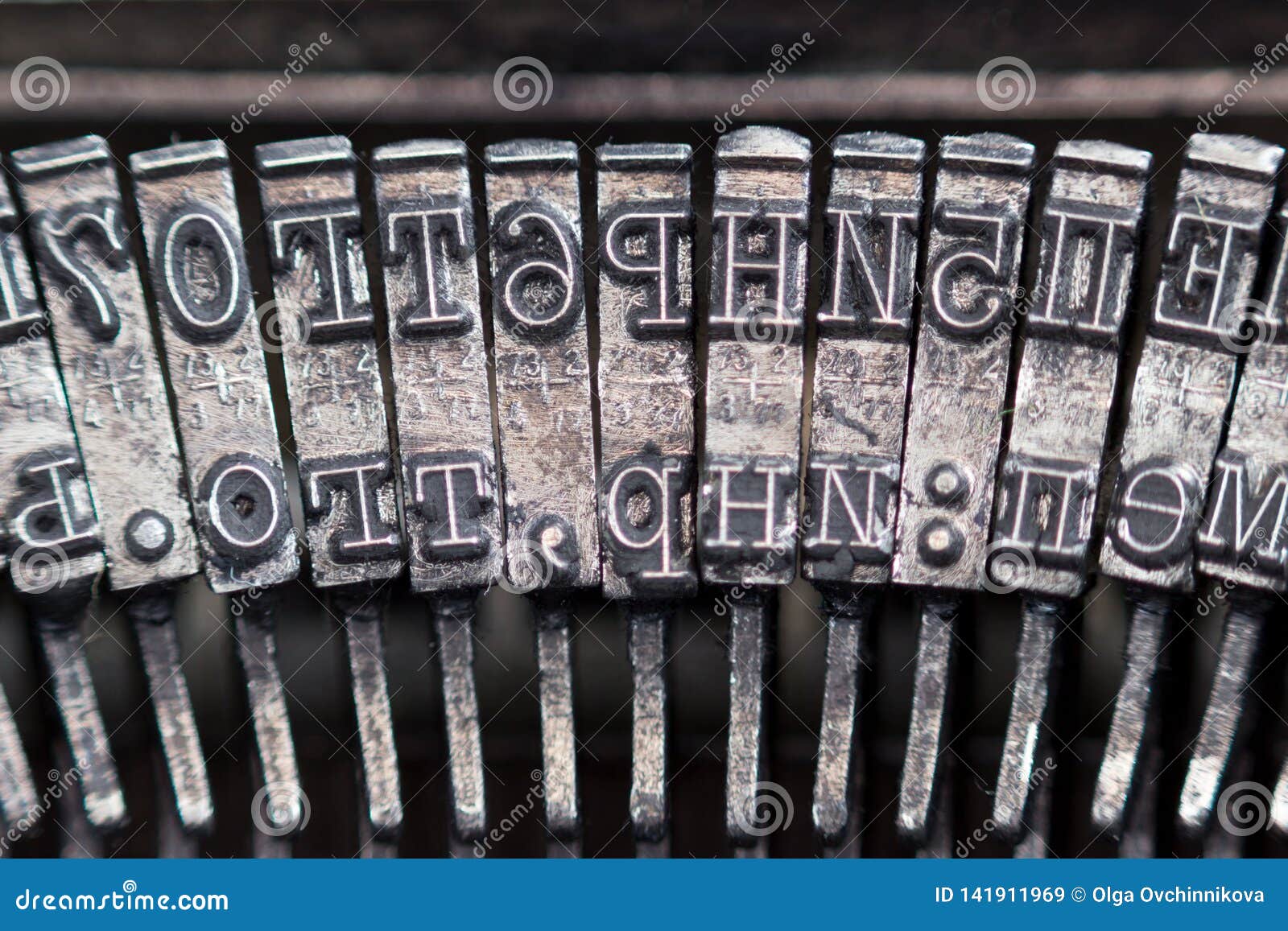 Old Numbers By Typewriter. Vintage Font Royalty-Free Stock Photo ...