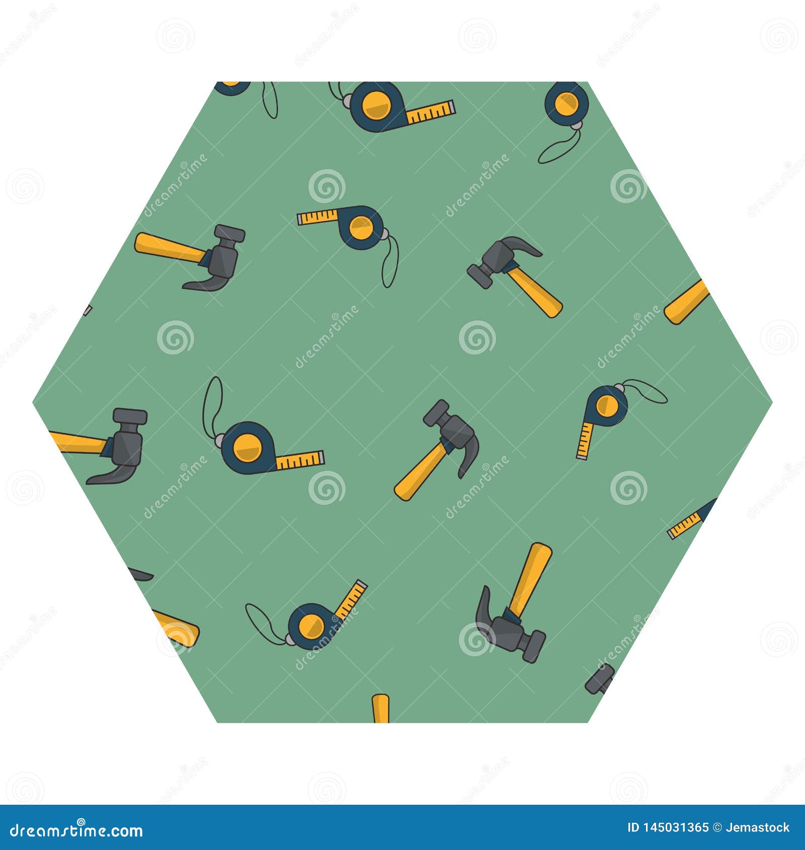 Hammers Construction Tools Pattern Background Vector Illustration | CartoonDealer.com #192614592