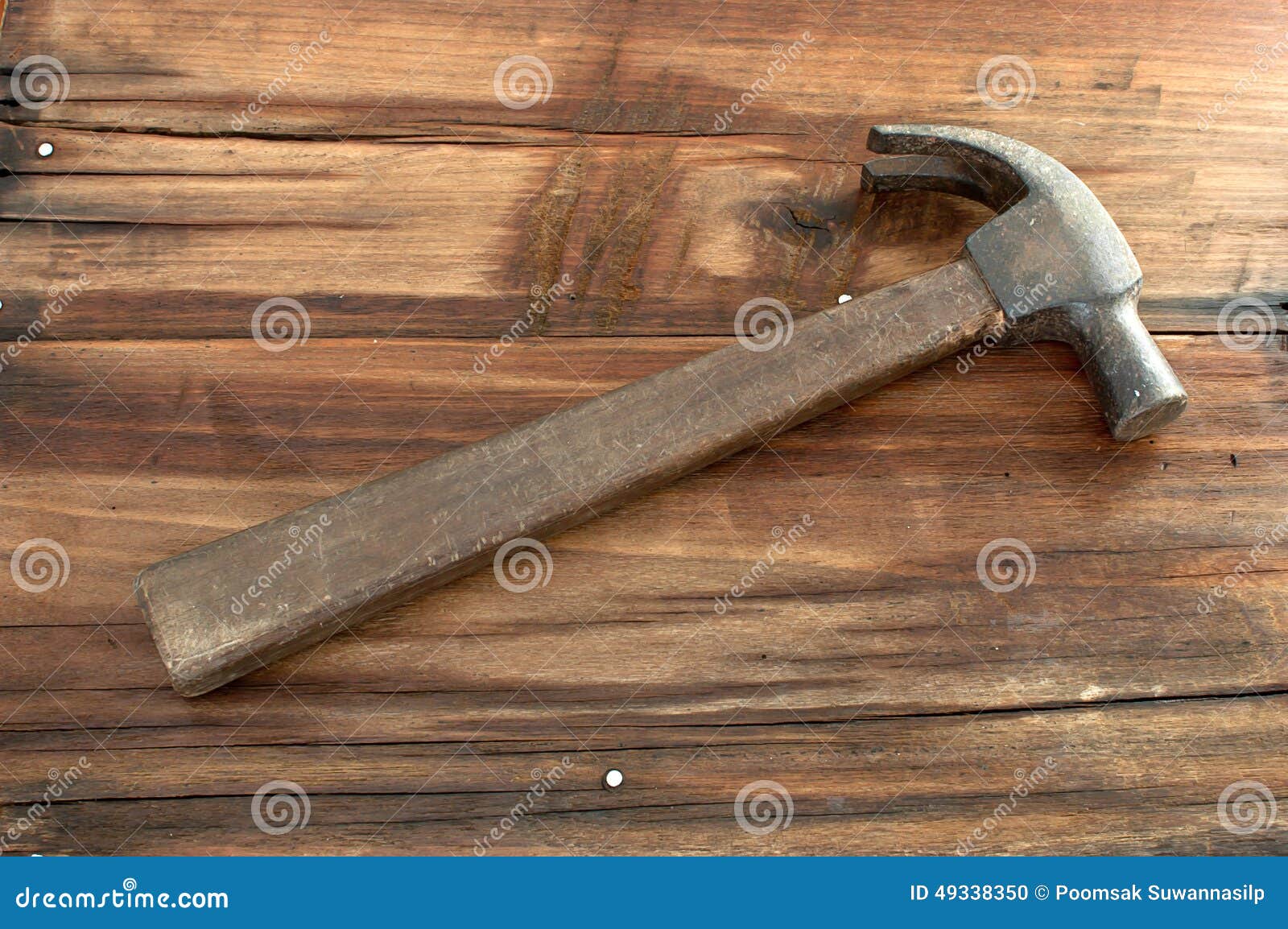 Hammers Old Wooden Table on Brown. Stock Photo - Image of hammers ...