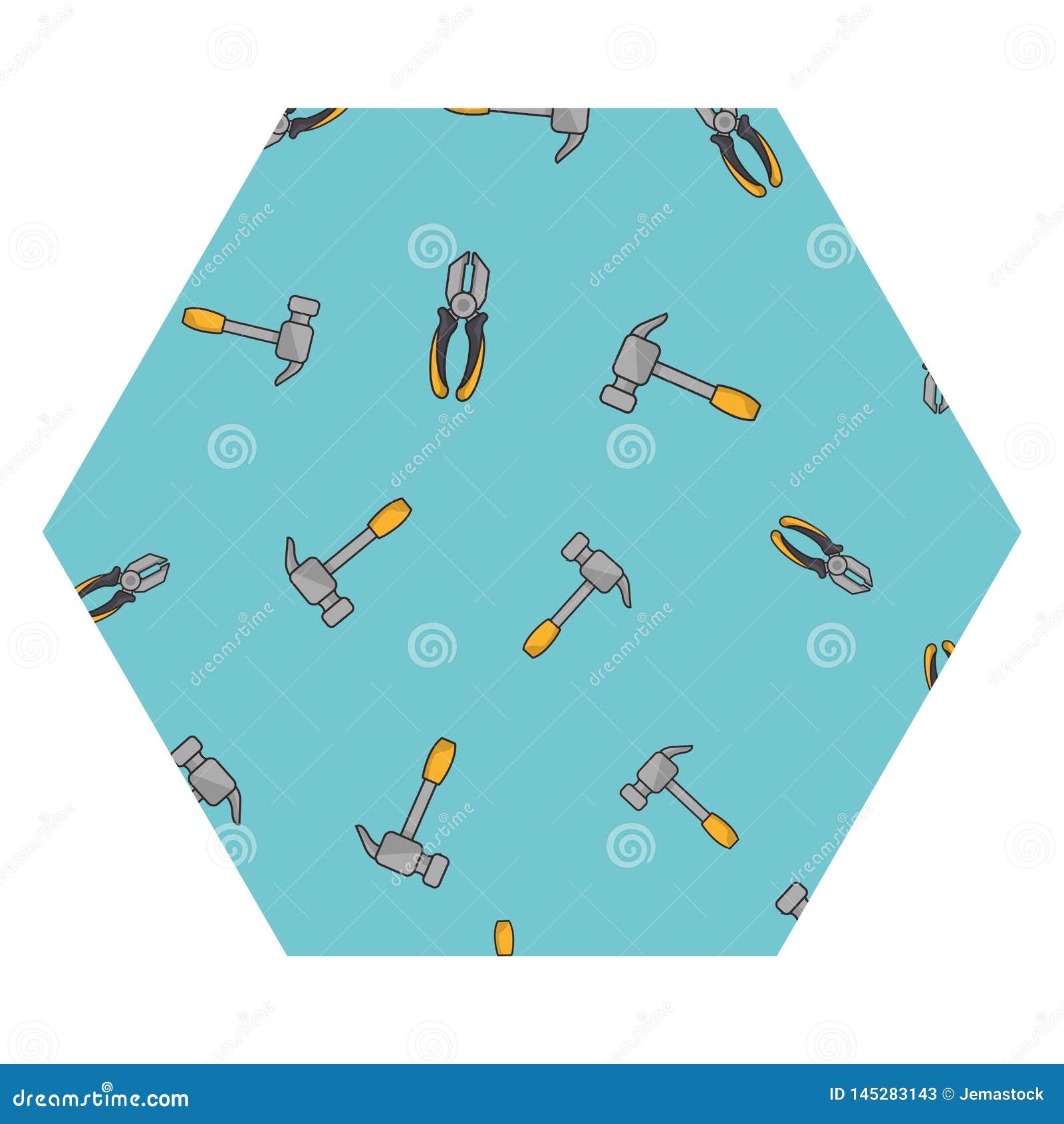 Hammers Construction Tools Pattern Background Vector Illustration | CartoonDealer.com #192614592