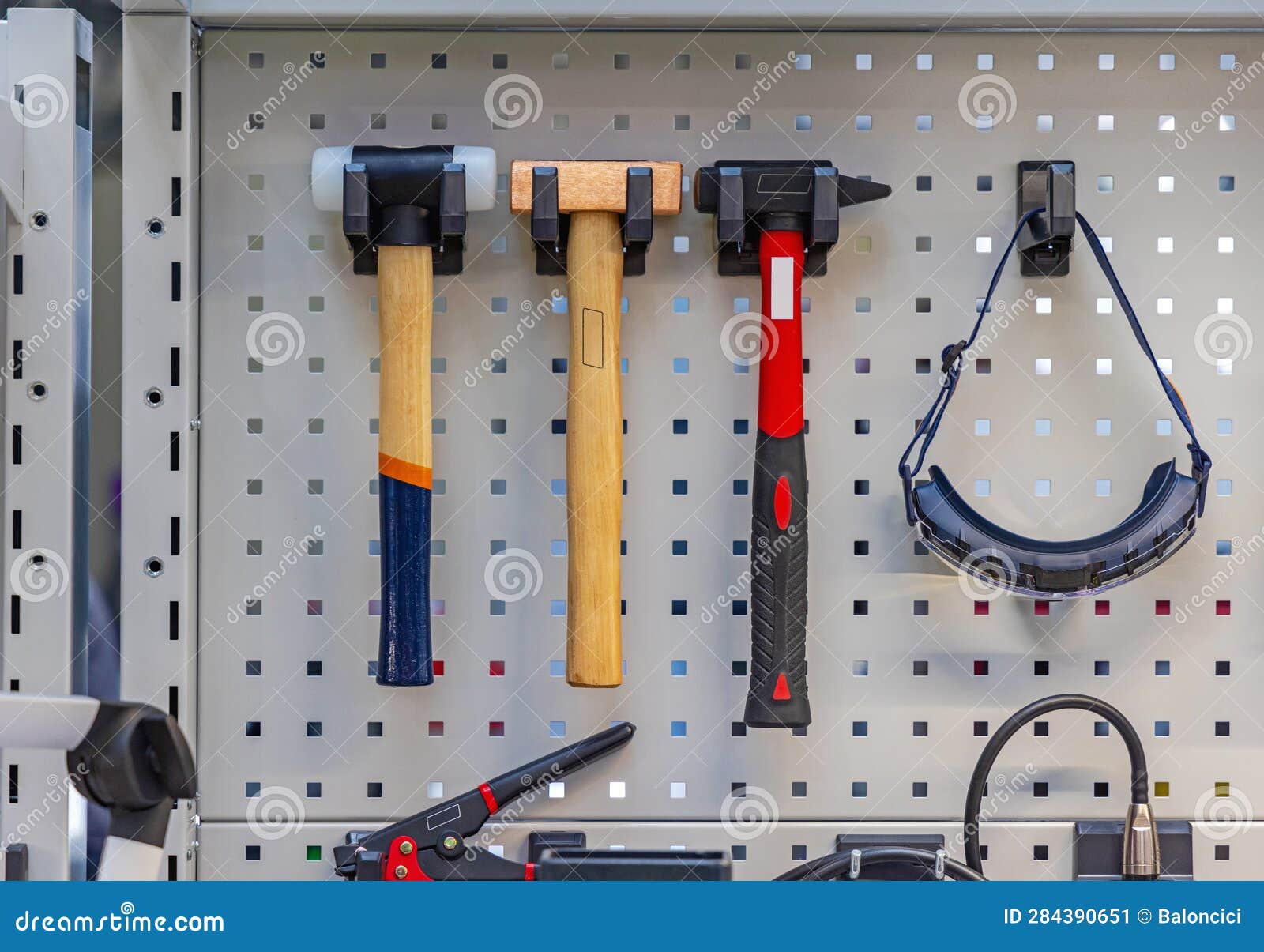 Hammers at Rack stock image. Image of hammer, wooden - 284390651