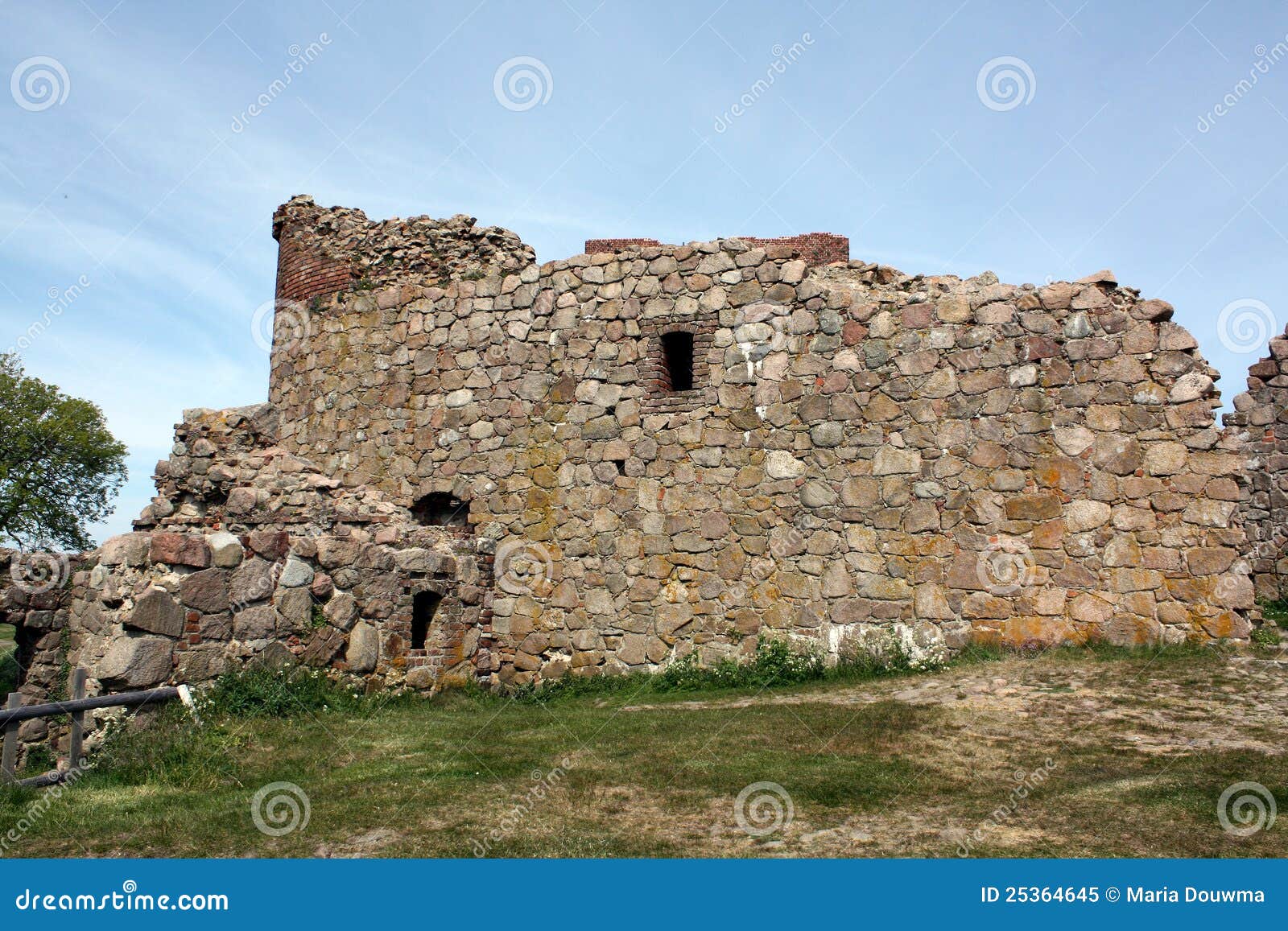 Hammershus ruins stock image. Image of tourism, blue - 25364645