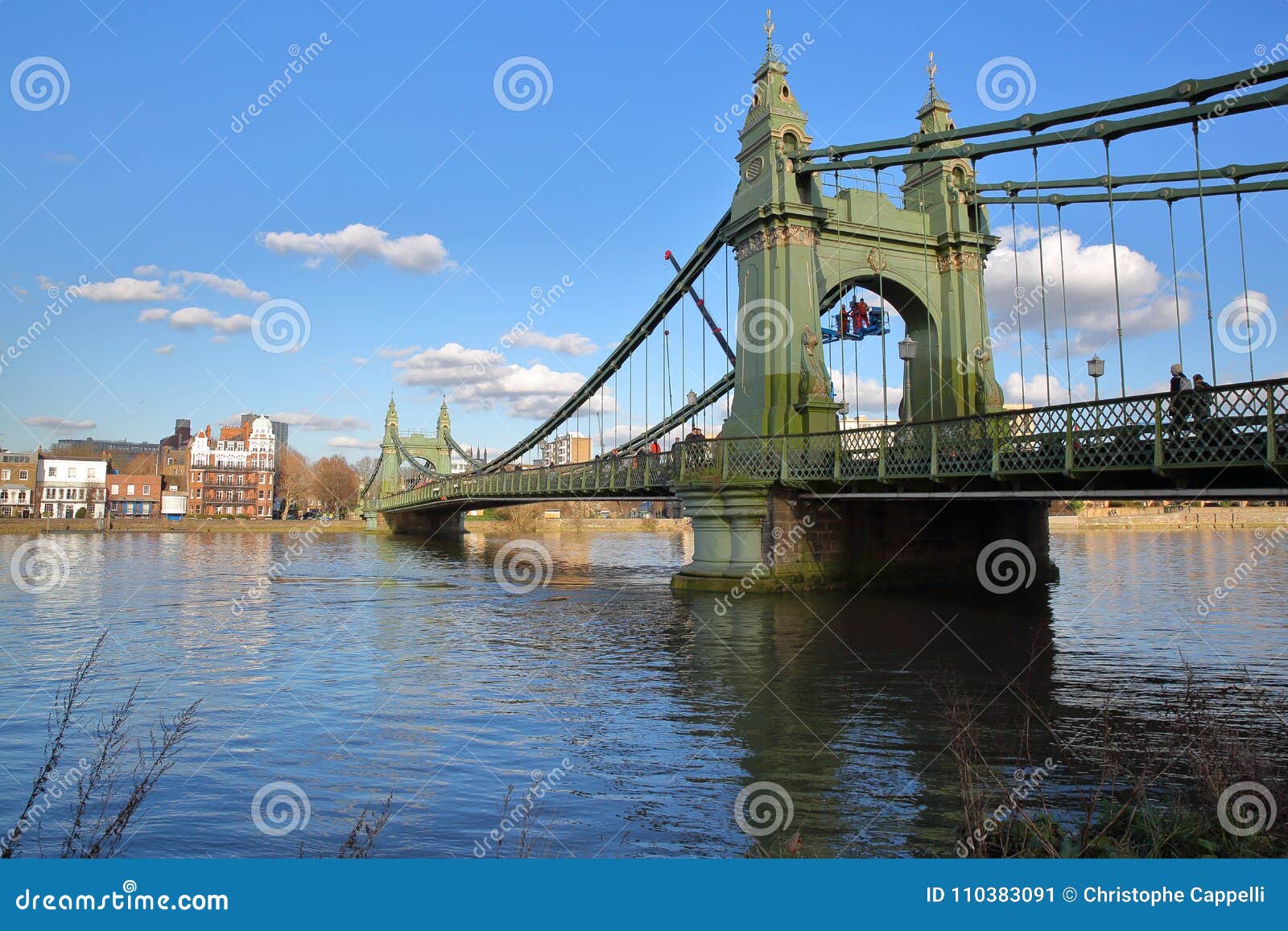 Hammersmith Bridge Over the River Thames in the Borough of Hammersmith ...