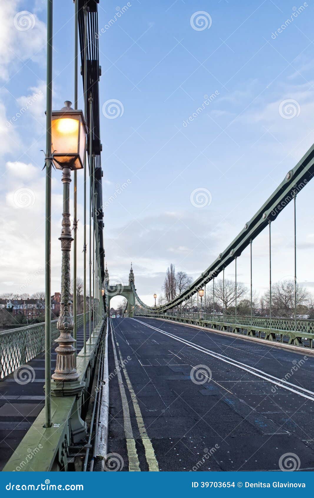 Hammersmith Bridge Over River Thames Stock Photo - Image of victorian ...