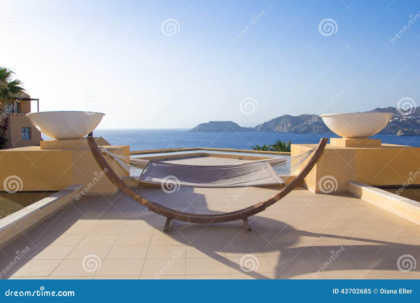 Hammock with Beautiful Sea View in Hotel Stock Image - Image of hanging ...
