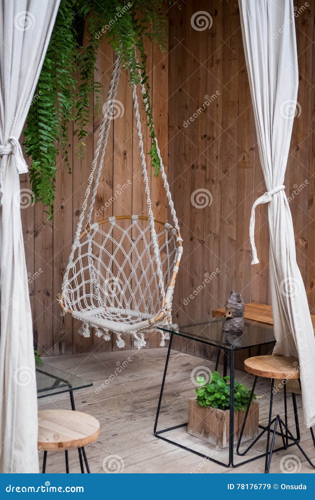 Hammock at relax corner stock image. Image of terrace - 78176779