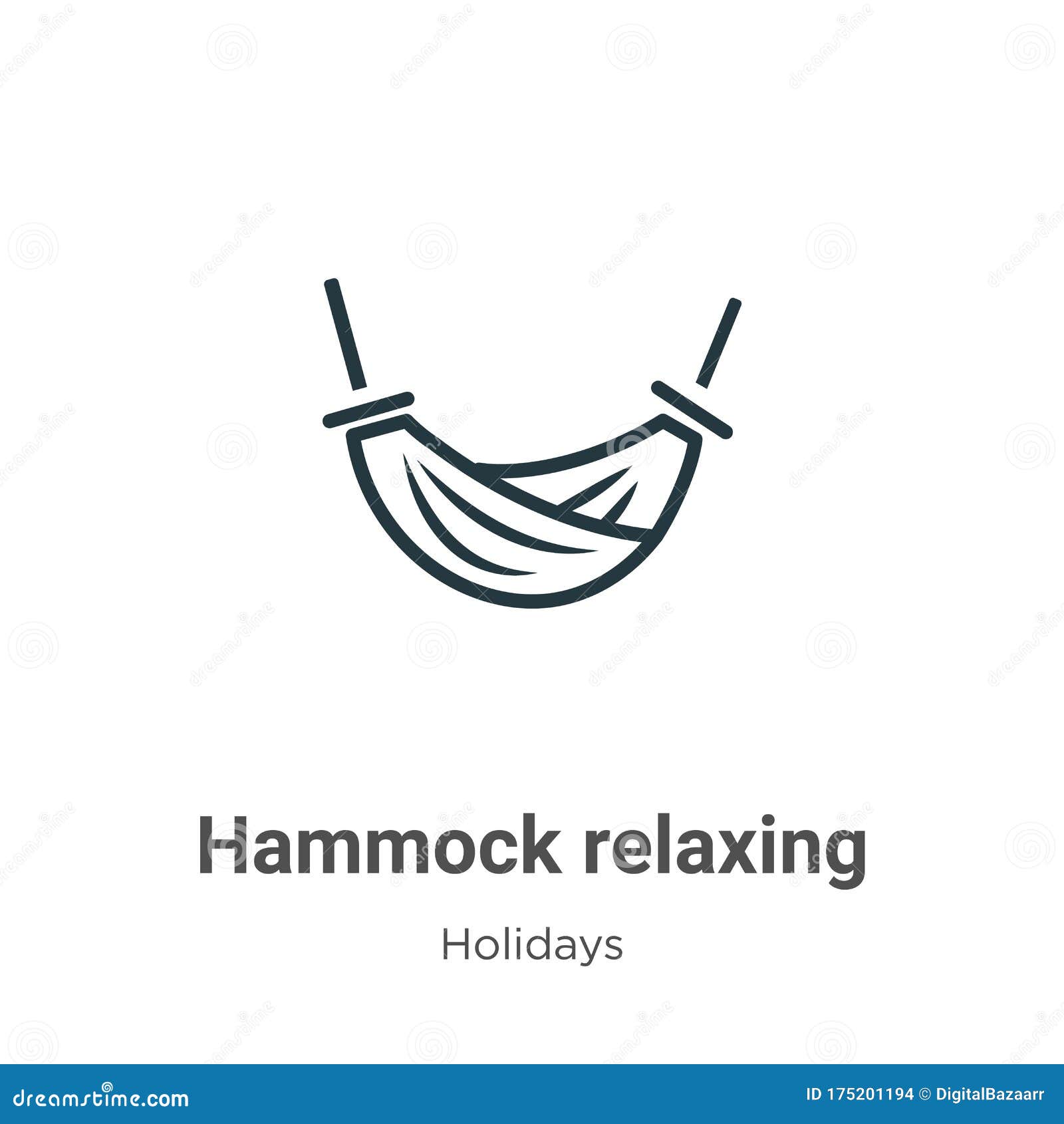 Hammock Relaxing Outline Vector Icon. Thin Line Black Hammock Relaxing ...
