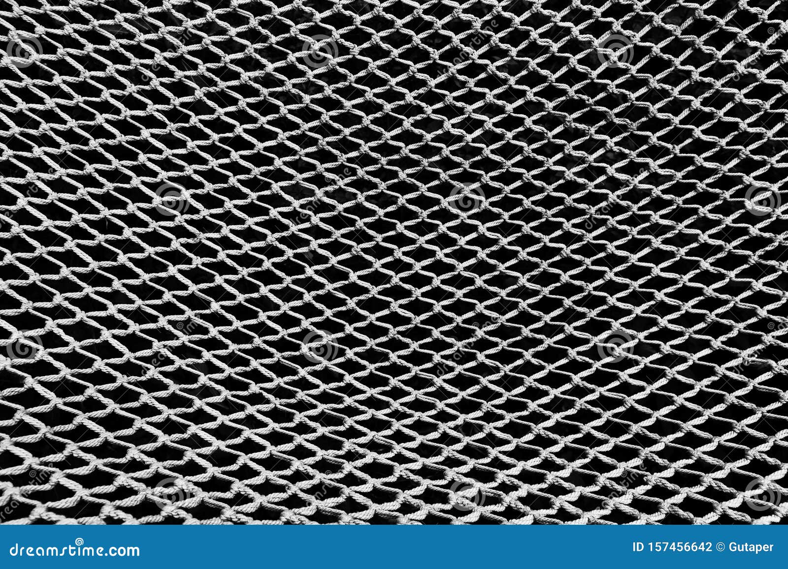 Hammock Rope Knitted Mesh Texture, Black and White Photo. Stock Photo ...