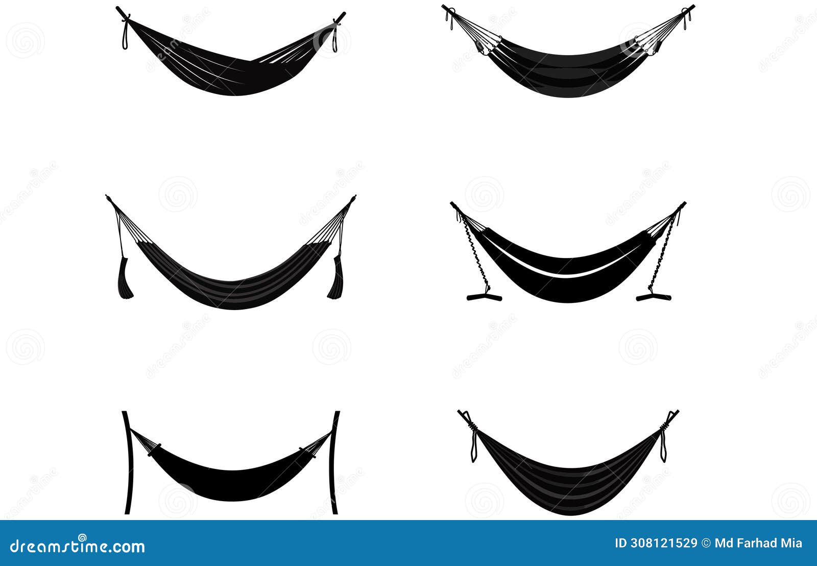 Hammock Silhouette. Illustration of Hammock Vector,Sleep Hammock Vector ...