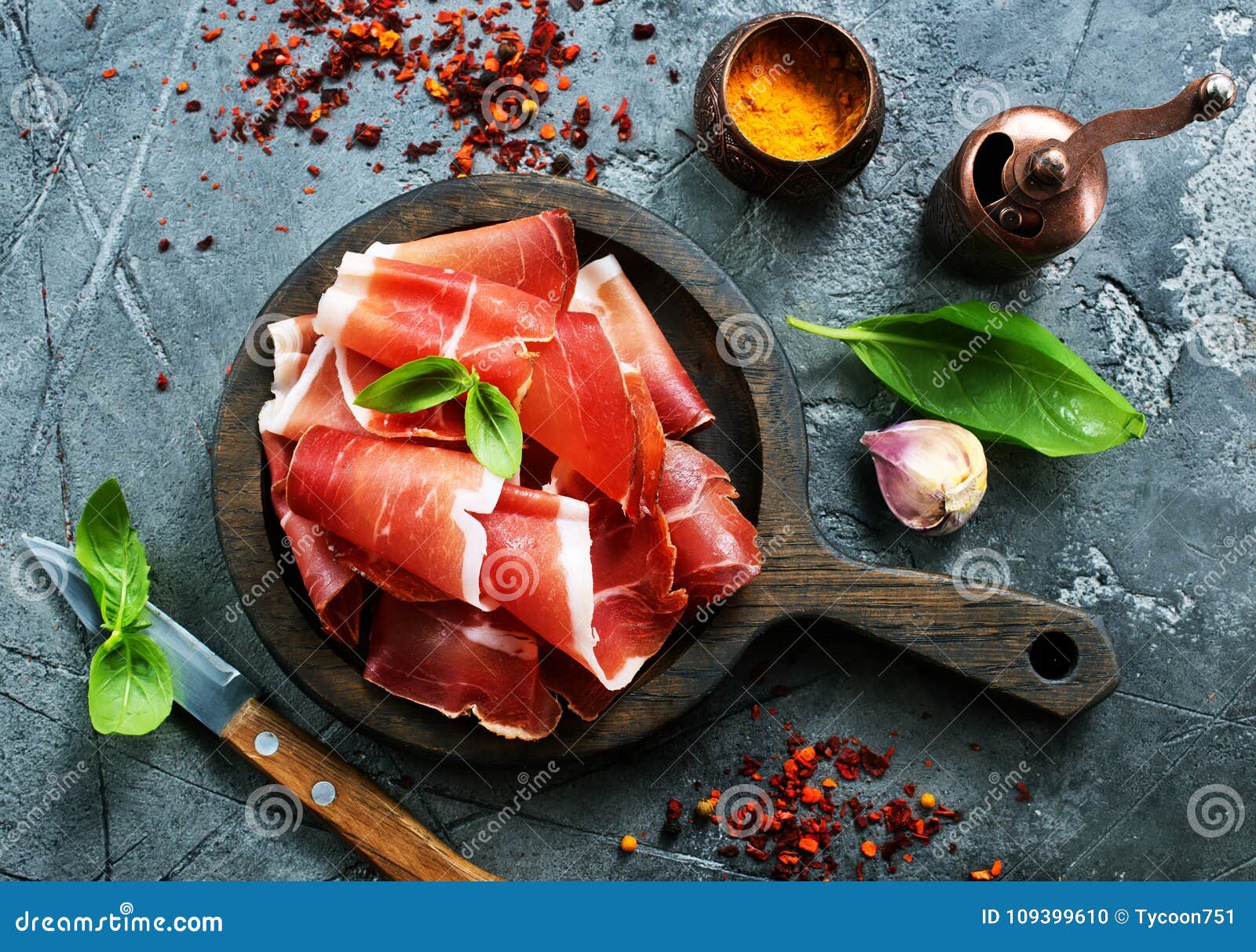 Hamon stock photo. Image of pork, cuisine, olive, parma - 109399610