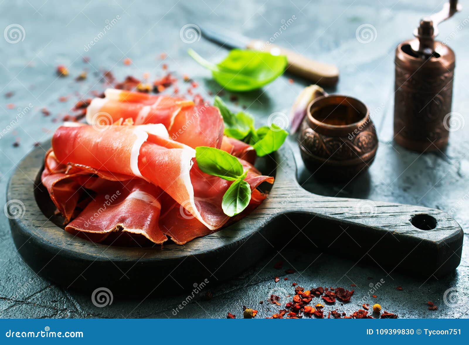 Hamon stock photo. Image of board, breast, party, basil - 109399830