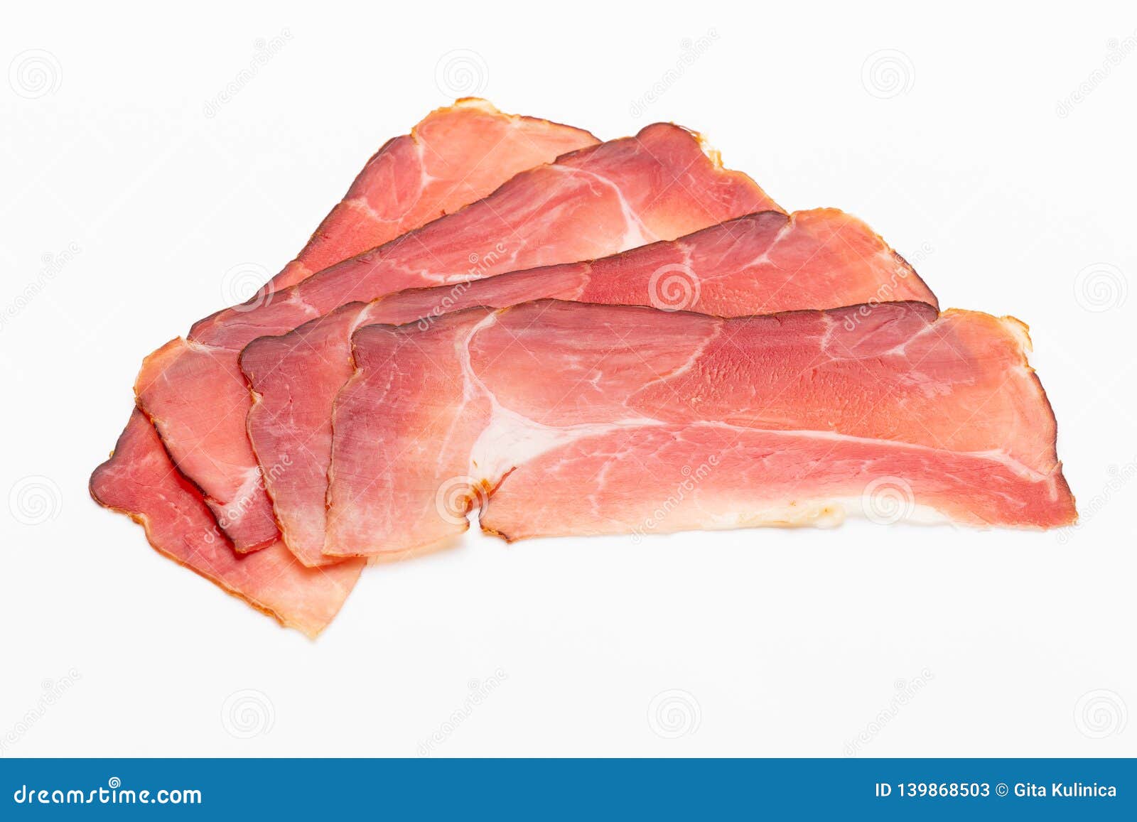 Hamon Sliced on White Background. Spanisch Traditional Meat Stock Image ...