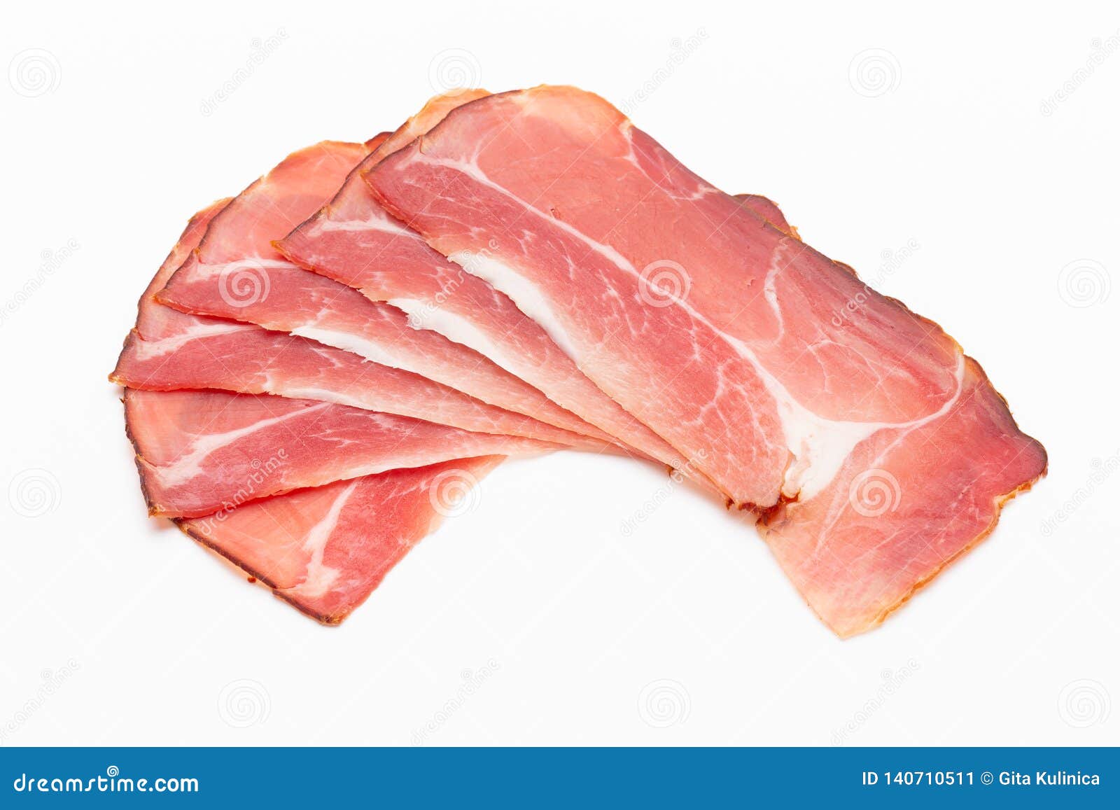 Hamon Sliced on White Background. Spanisch Traditional Meat Stock Image ...